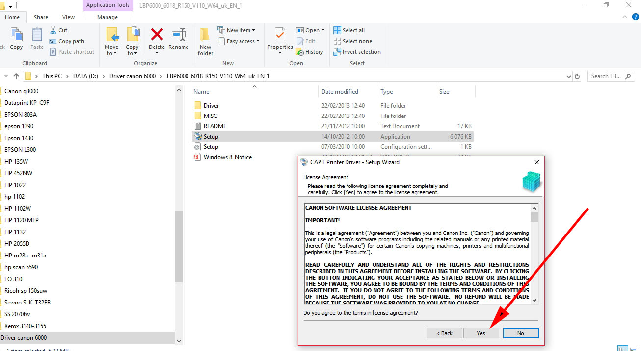 Hướng dẫn cài máy in Canon 6000, Tải Driver canon 6000
