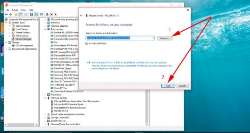 Hướng dẫn cài máy in Ricoh SP 210, Tải Driver Ricoh sp 210